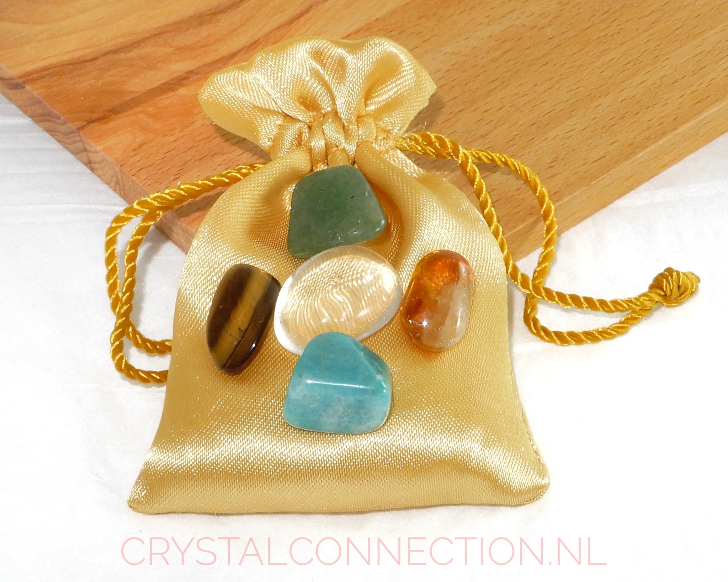 Geld stenen combi-set armband